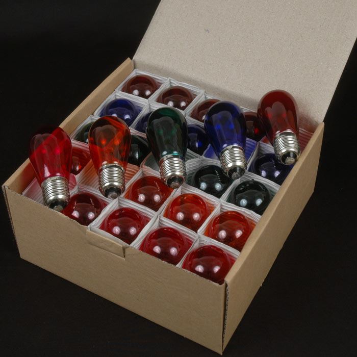 S14 Assorted Transparent Bulbs 11 Watt E27 Base - Novelty Lights, Inc.