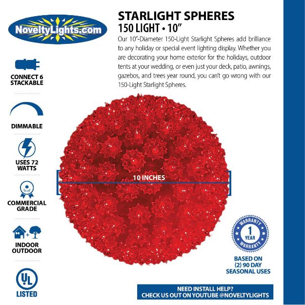 Christmas Lights | Novelty LightsMulti 10" Starlight Sphere 150 Light ...
